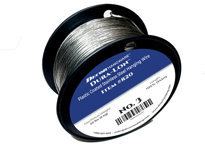 Decor Dura-Lon Vinyl Coated Stainless Steel Picture Wire #3, Max Load ...